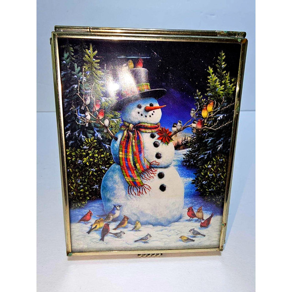 Enesco | Holiday | Vintage Enesco Mexico Brass Glass Music Box Winter ...
